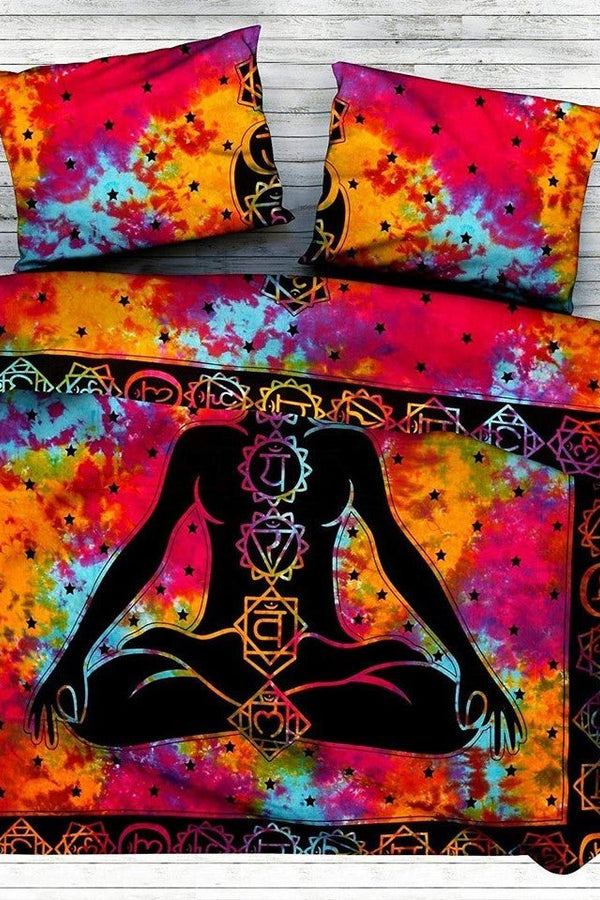 7 Chakra Bed Sheet – Cotton Chakra Bedding Set Online | Crystal Heal